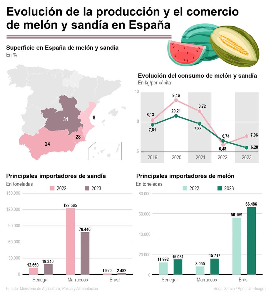 Primeros pasos de la campaña de melón y sandía